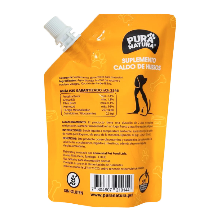 Caldo de huesos para perros y gatos 100% natural - Huellas del Valle